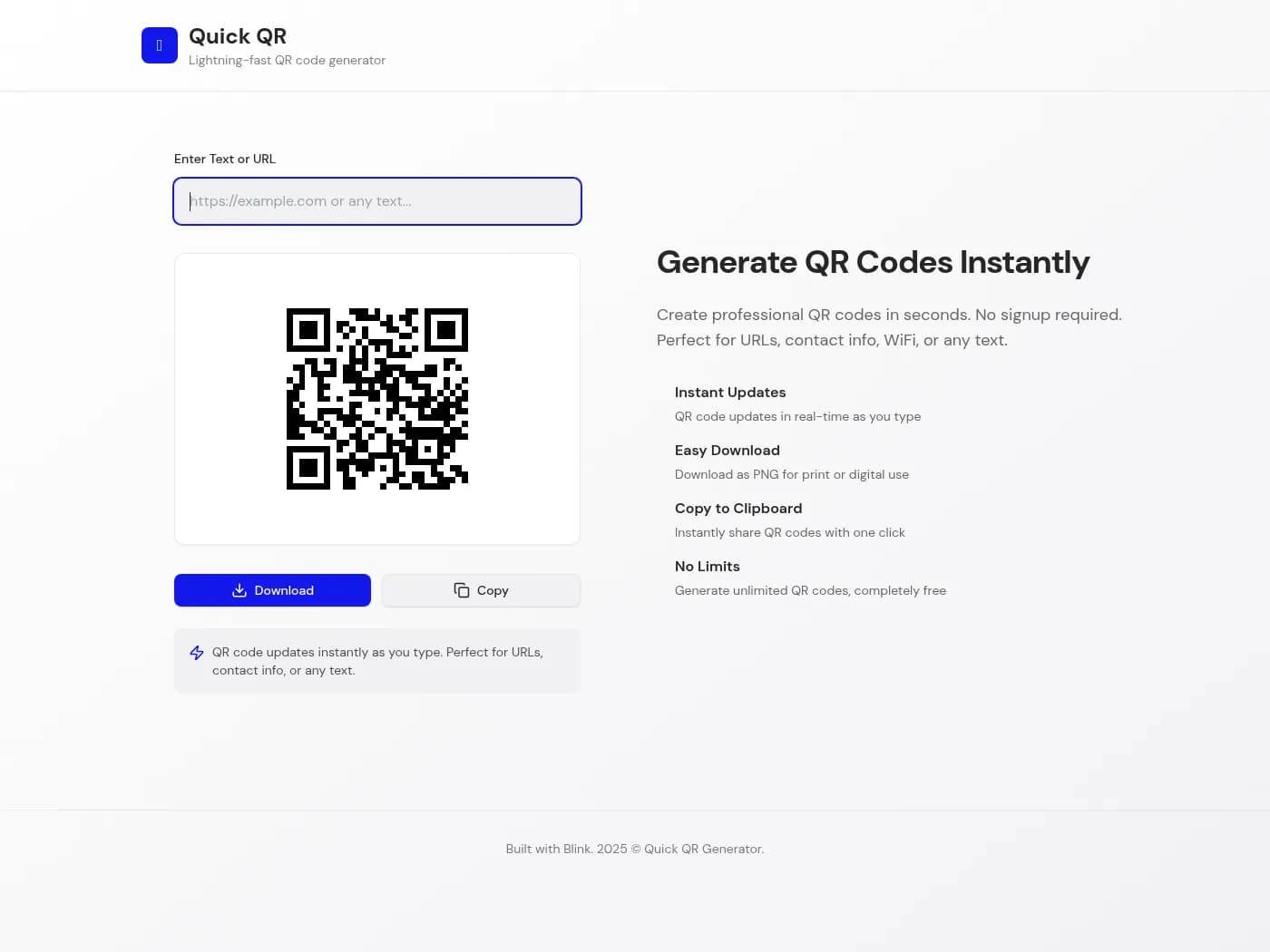 Quick QR Generator