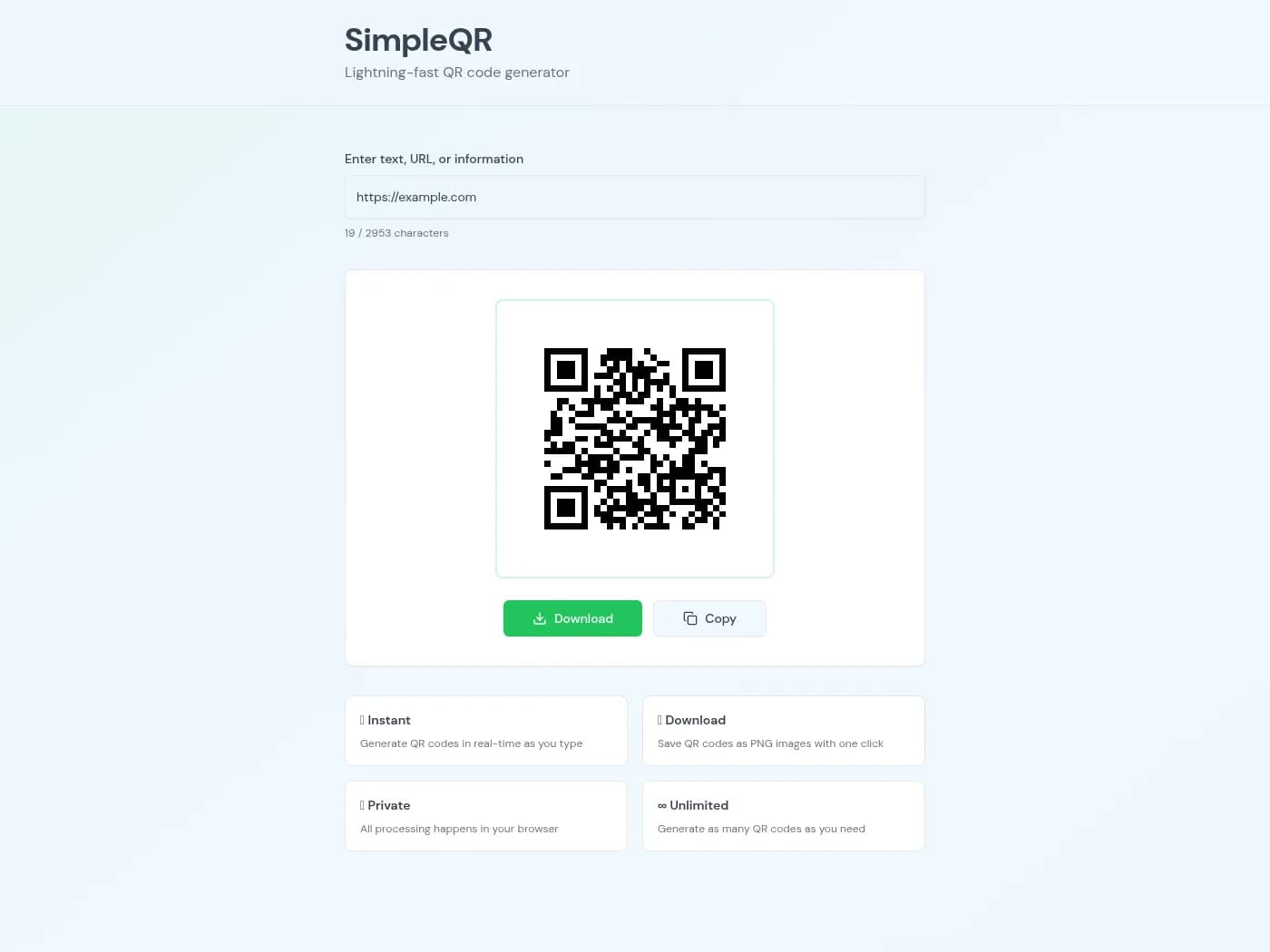 SimpleQR: Fast QR Code Generator
