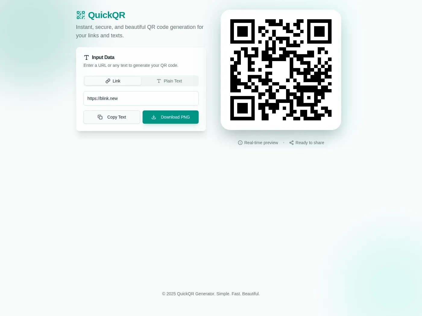 QuickQR Generator
