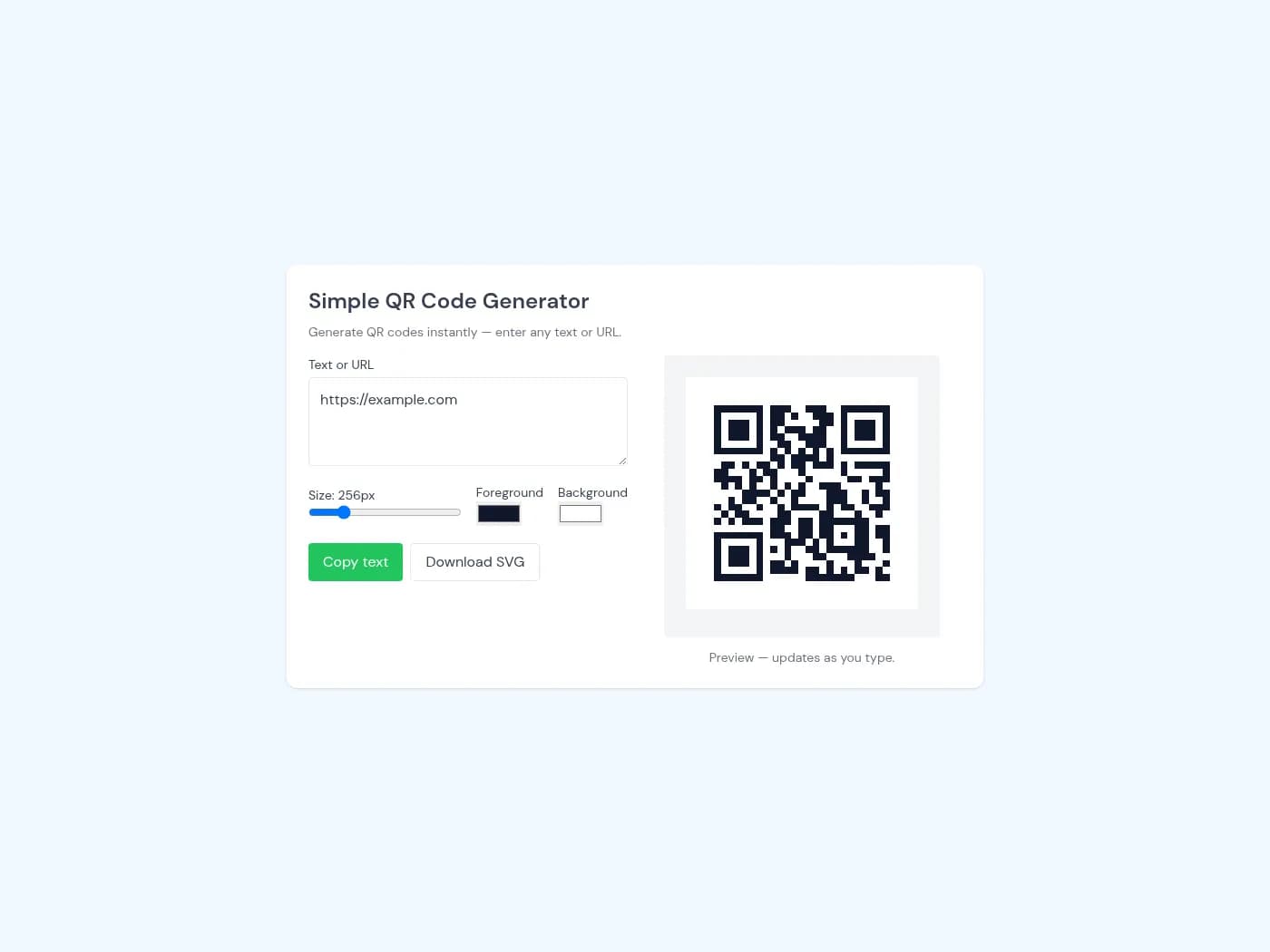 Simple QR Code Generator