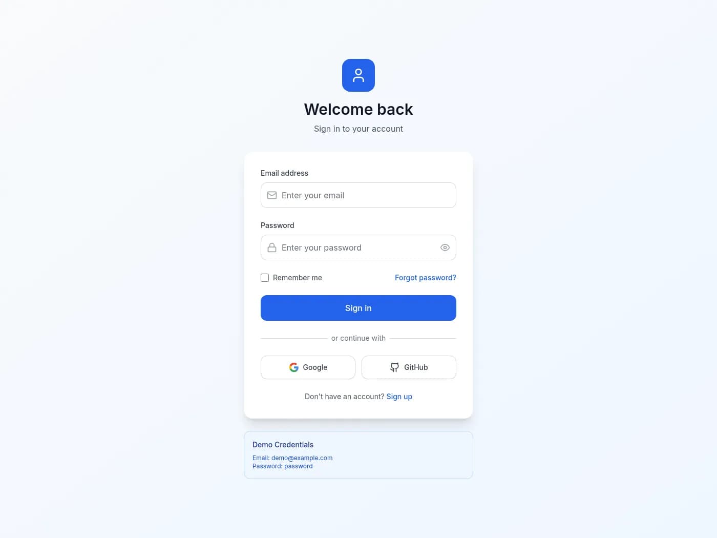 Simple React Vite Login Page
