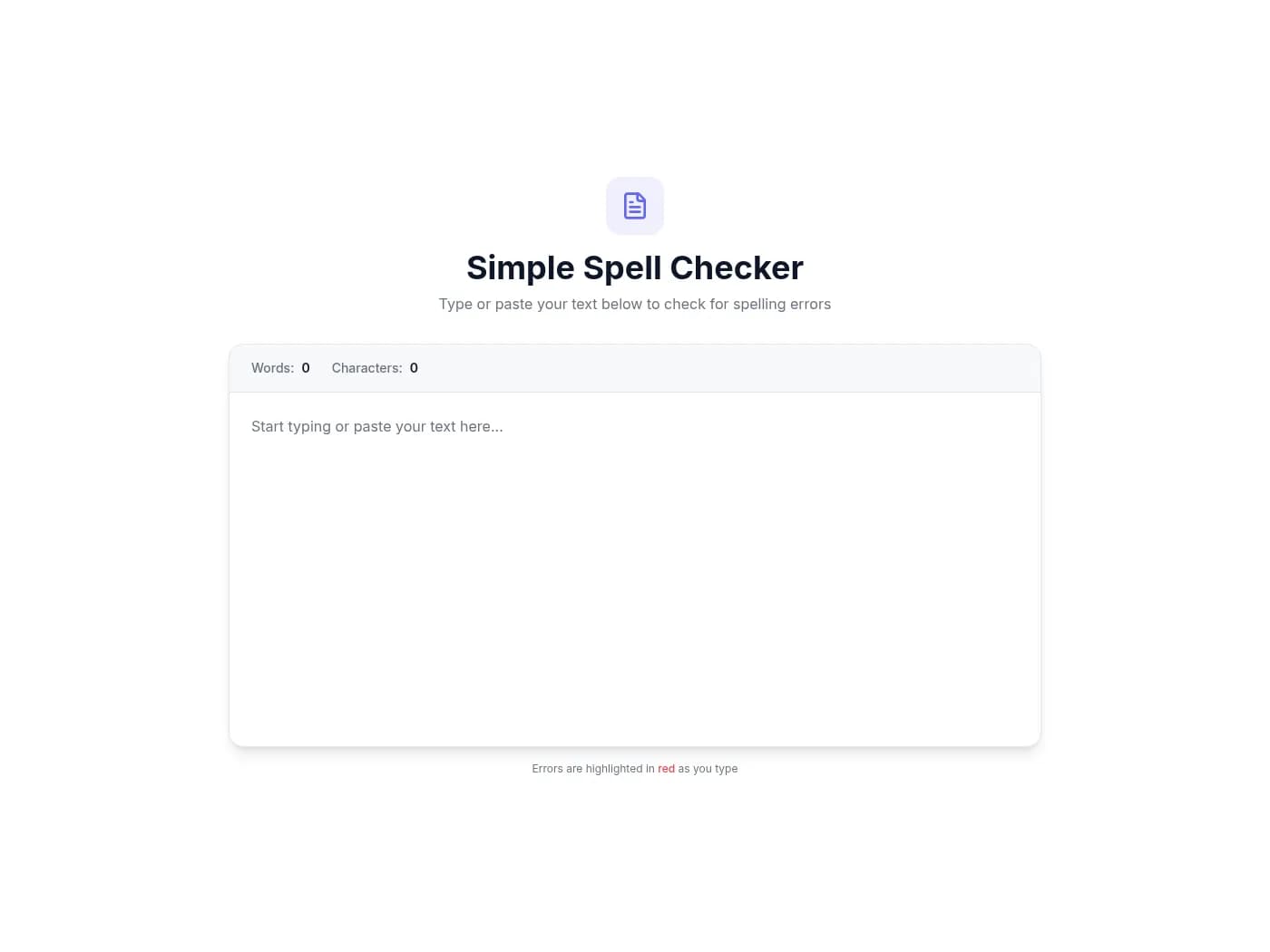 Simple Spell Checker