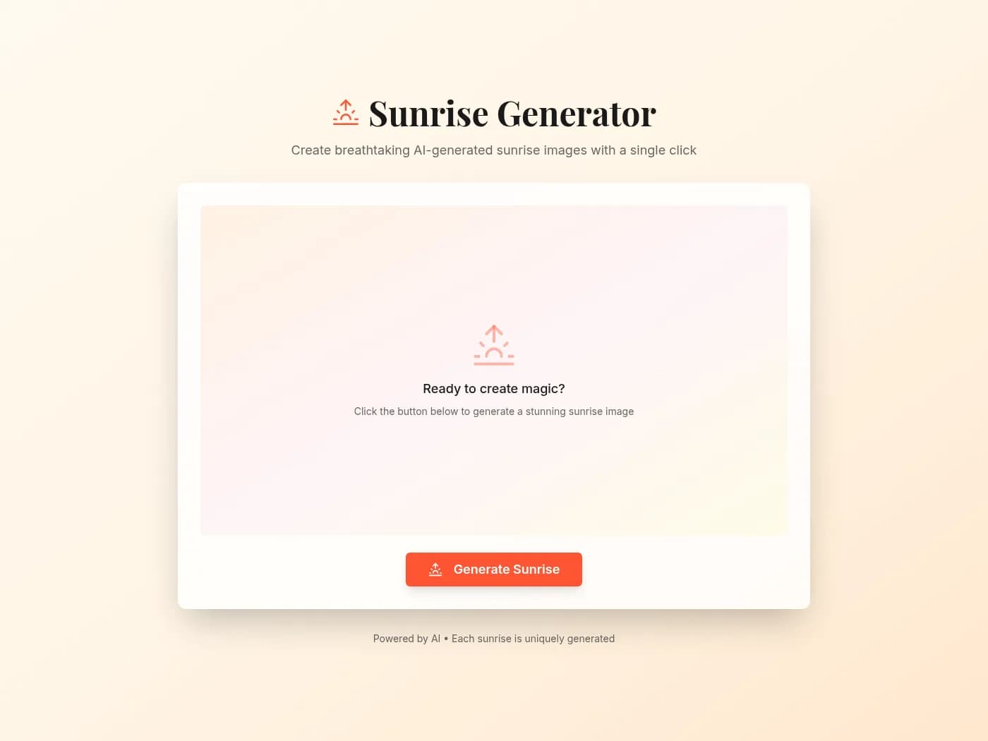 Simple Sunrise Image Generator
