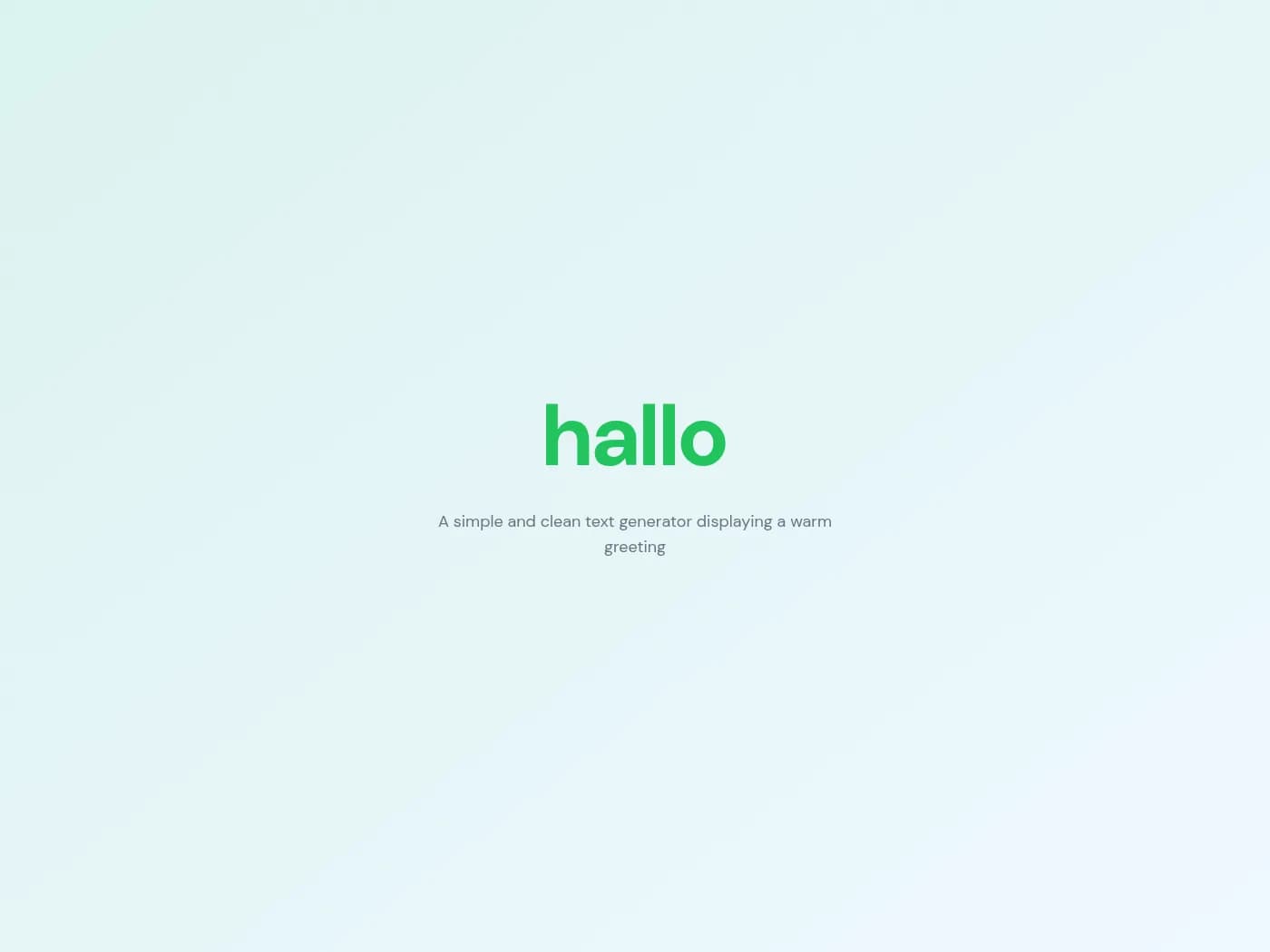 Simple Text Generator: Hallo