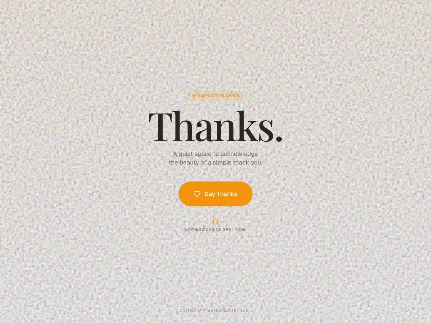Thanks in Simplicity: One-Page Gratitude Website