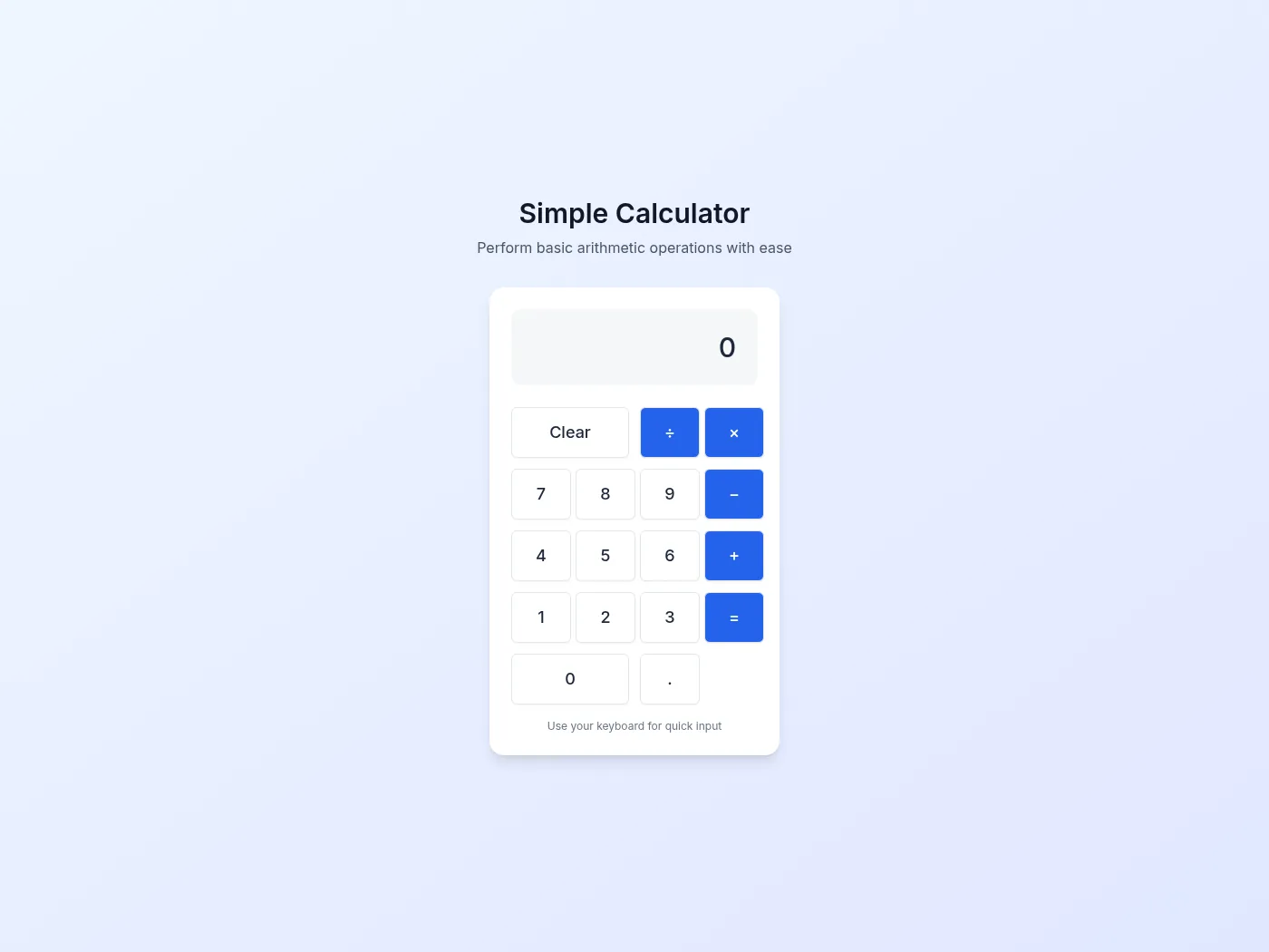 Simple Web Calculator