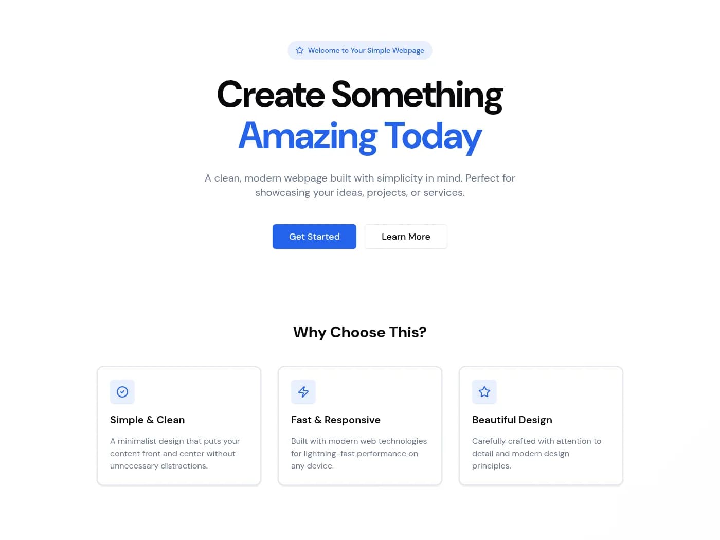 Simple Webpage Creator