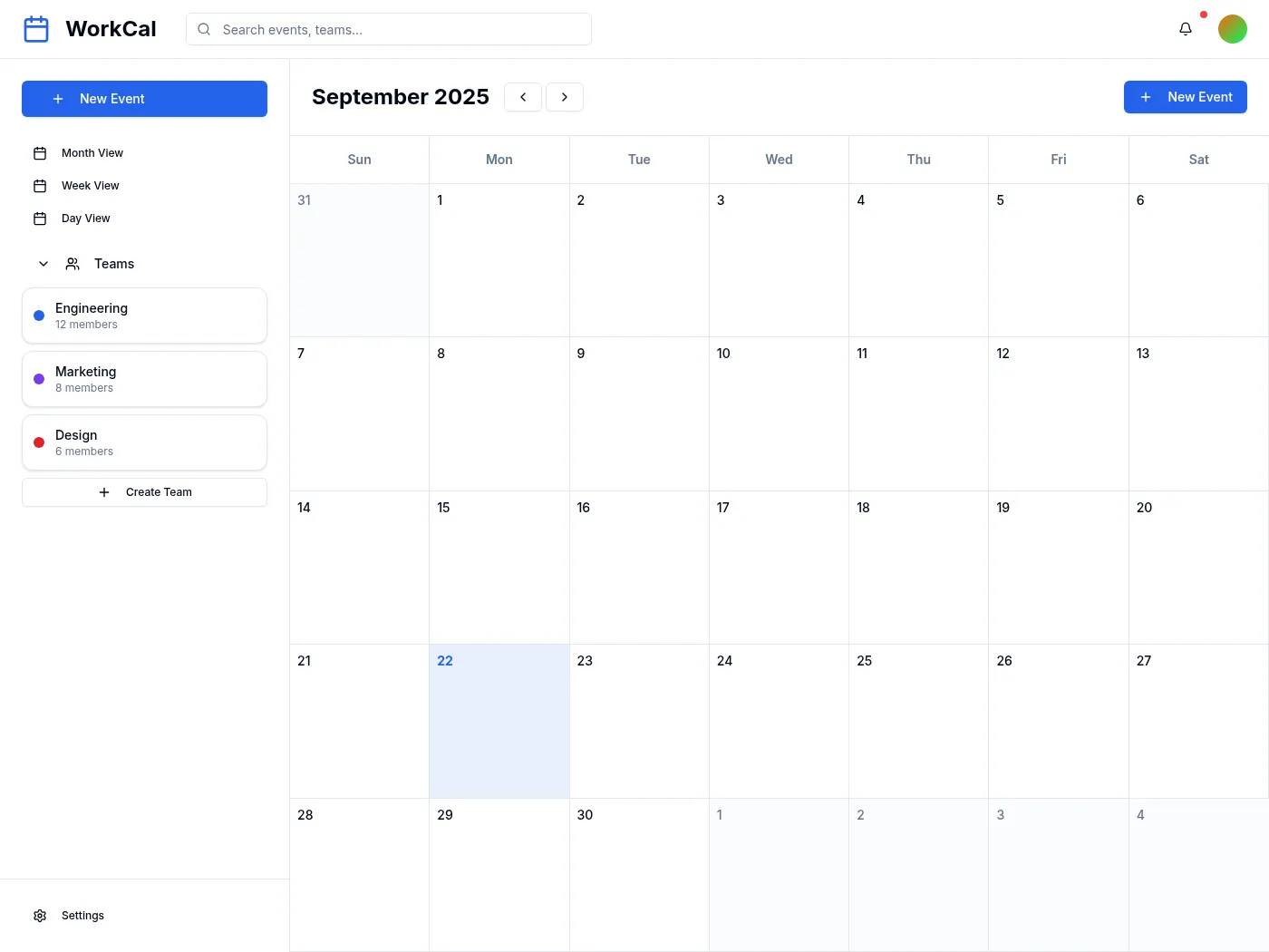 Simple Work Calendars for Companies
