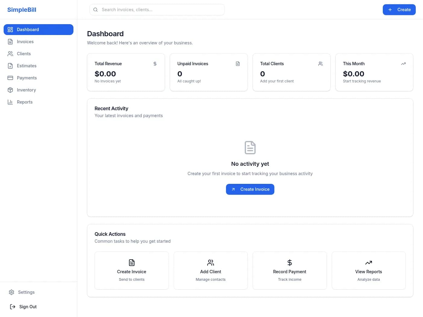 SimpleBill: Ultra-Simple Online Billing & Micro-Management SaaS for Entrepreneurs
