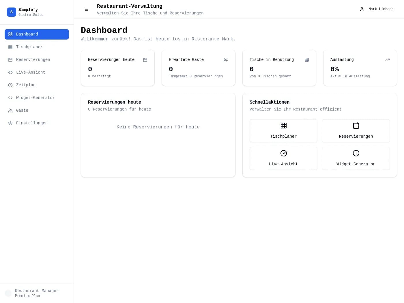 Simplefy Gastro Table Management Suite