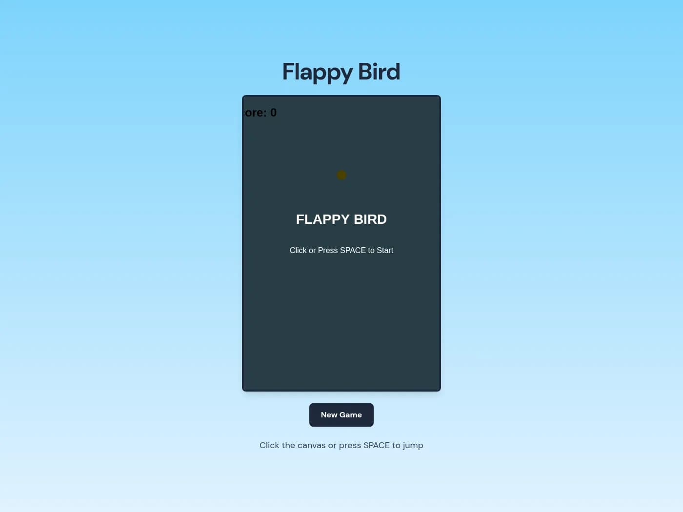 Simplest Flappy Bird Game