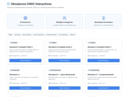 Simulacros Interactivos CNSC en una Página Web