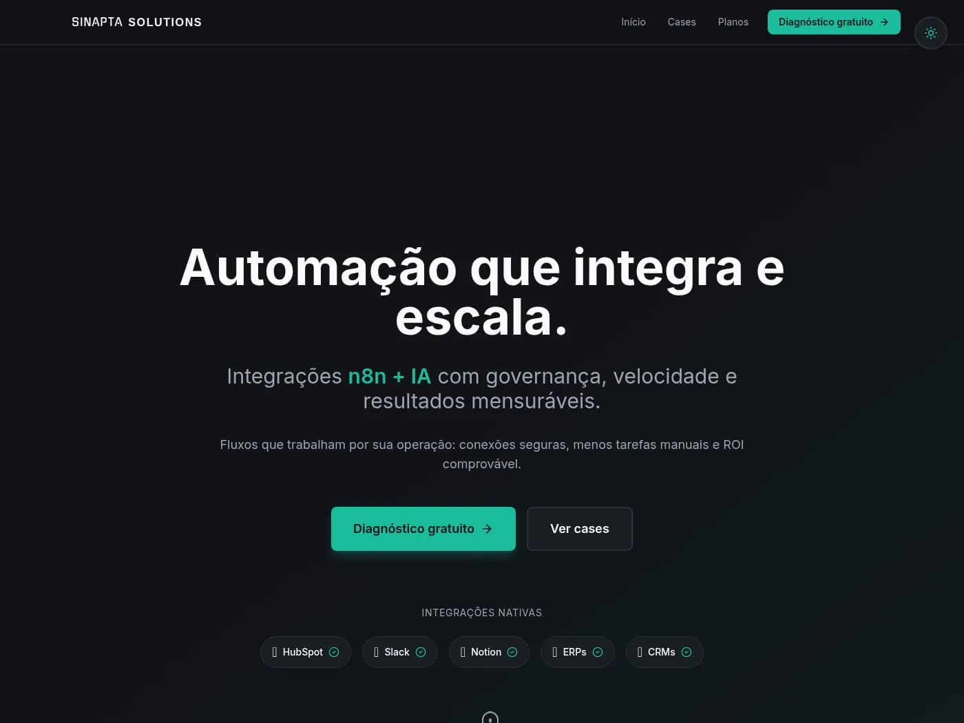 SINAPTA Intelligent B2B Automation – High-Converting Minimalist Landing Page