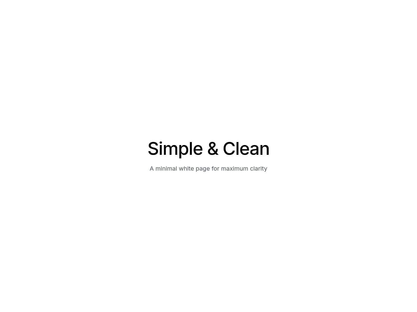 Single Minimal White Page Website