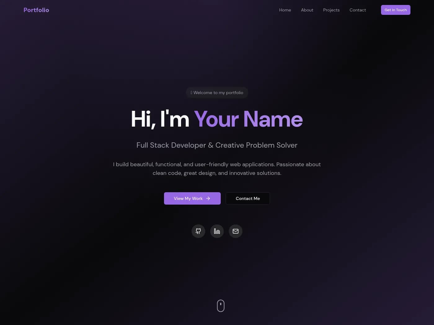 Single Page Portfolio Website
