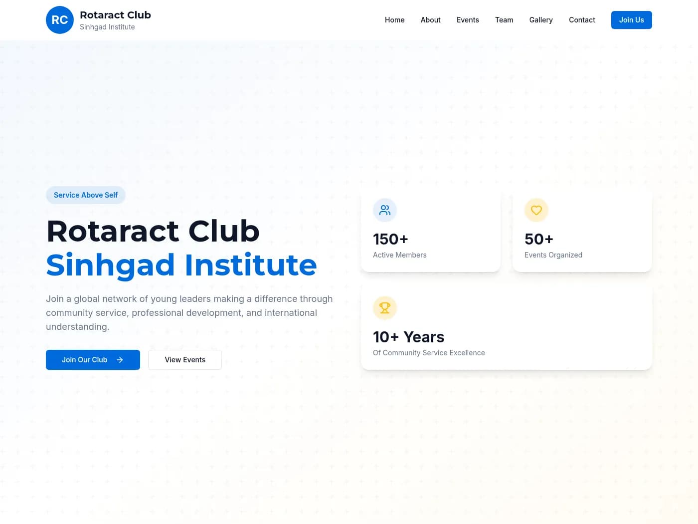 Sinhgad Rotaract Club Website Clone