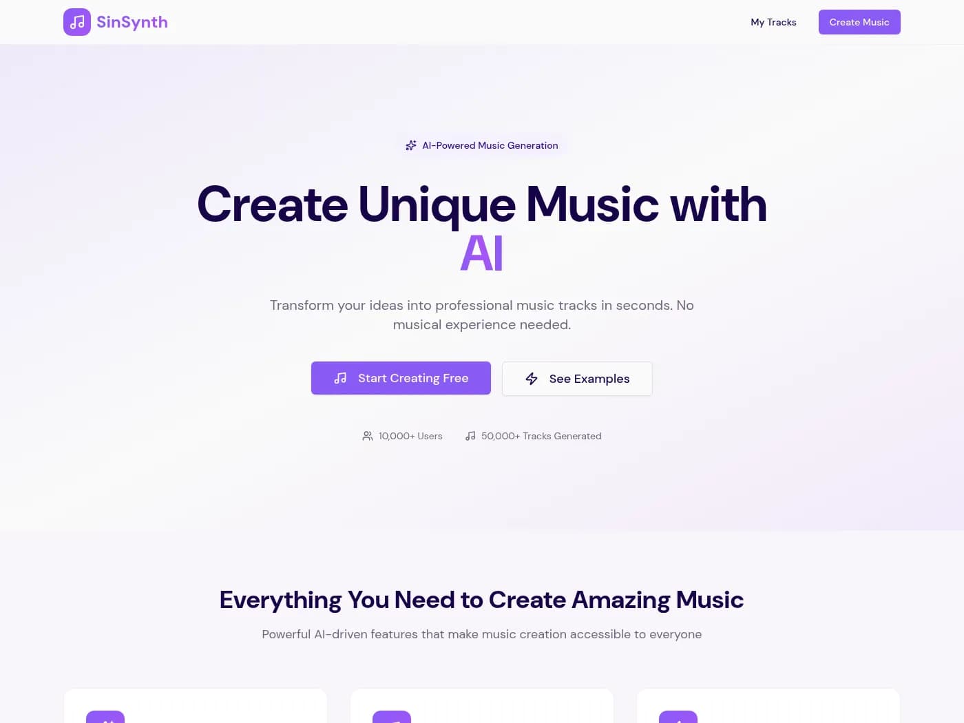 SinSynth: AI Music Generation Platform