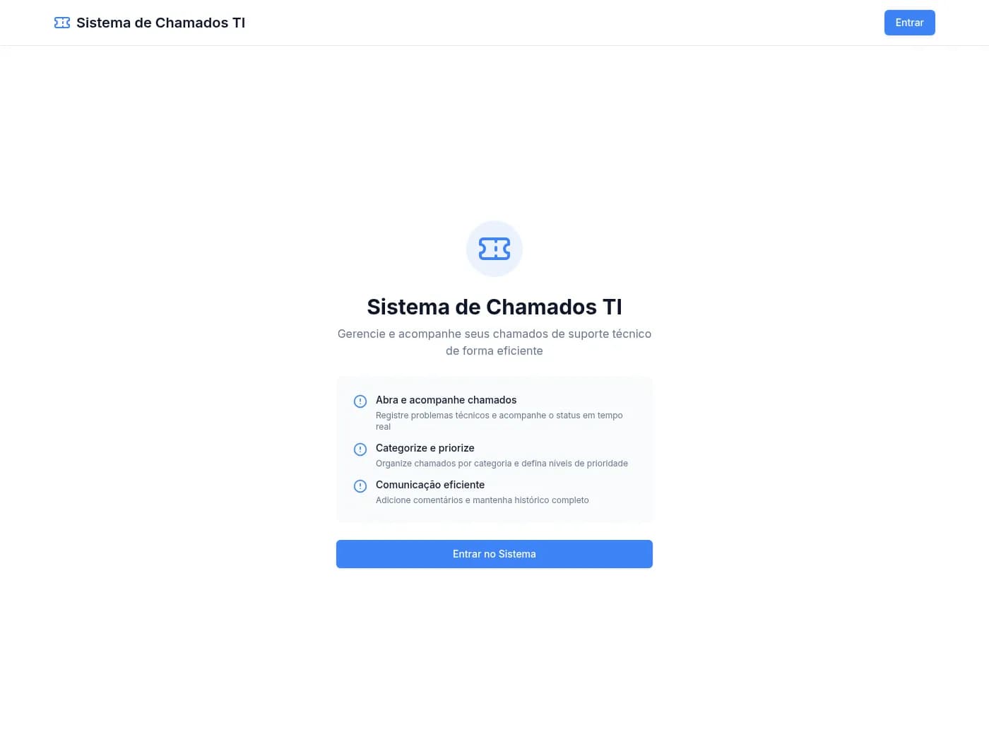 Sistema de Chamados para TI