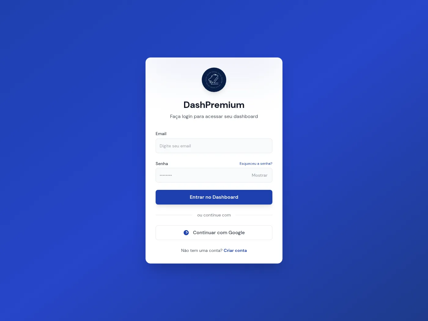 Sistema de Login Moderno com Supabase e Design Profissional Azul
