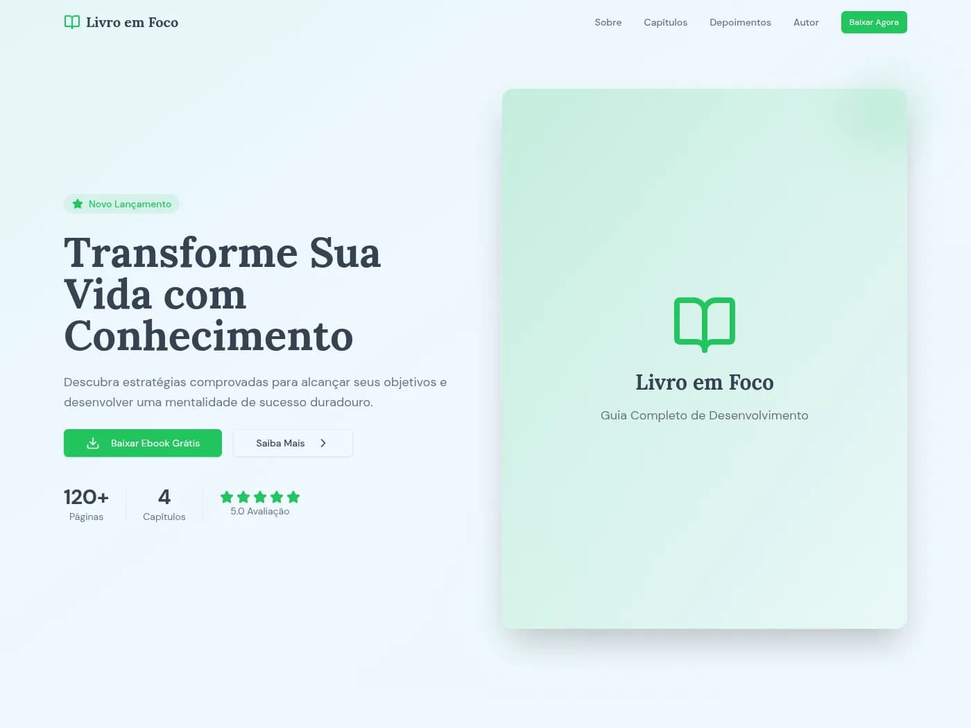 Livro em Foco: Website Inspirado no Ebook