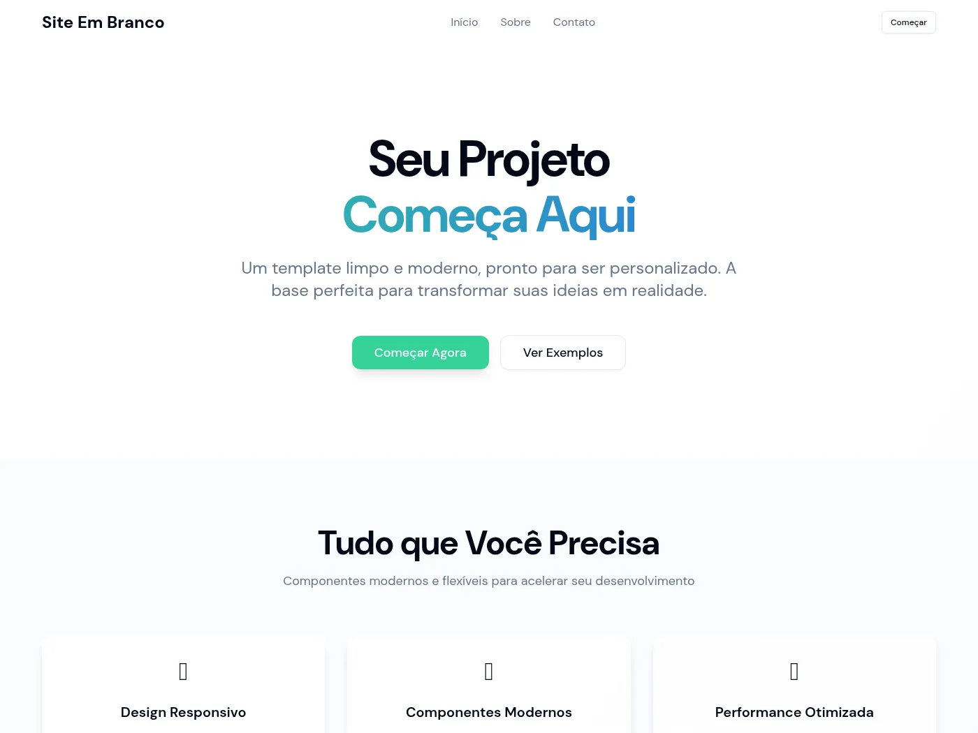 Site Em Branco - Starter Web Project