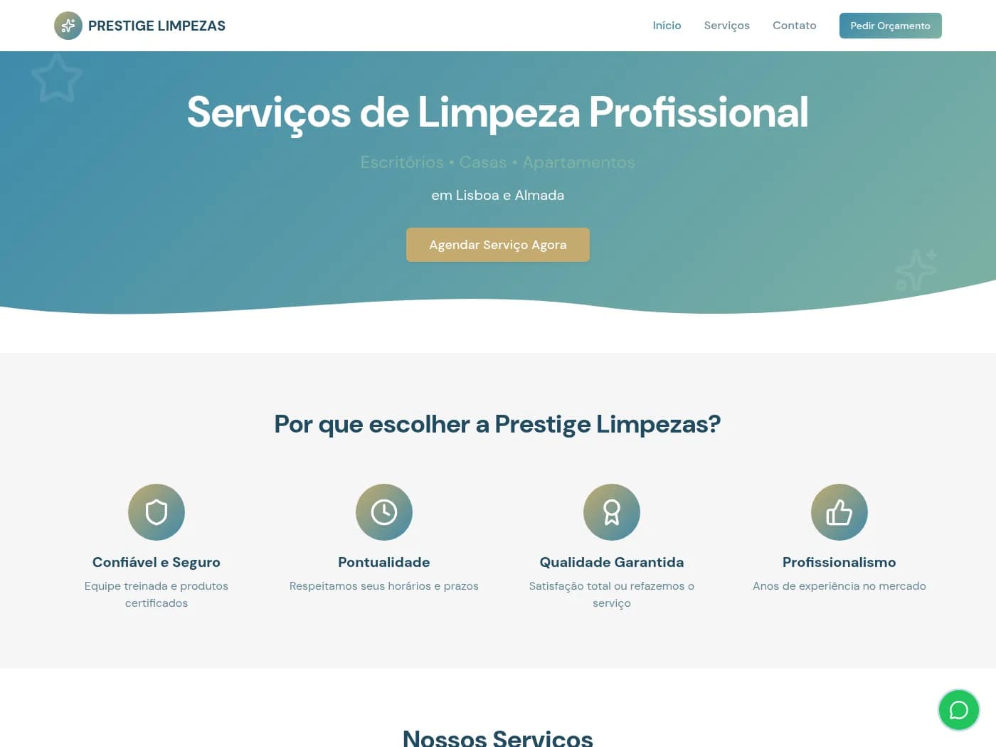 Modernização de Site com Formulário de Contato Funcional para Outlook