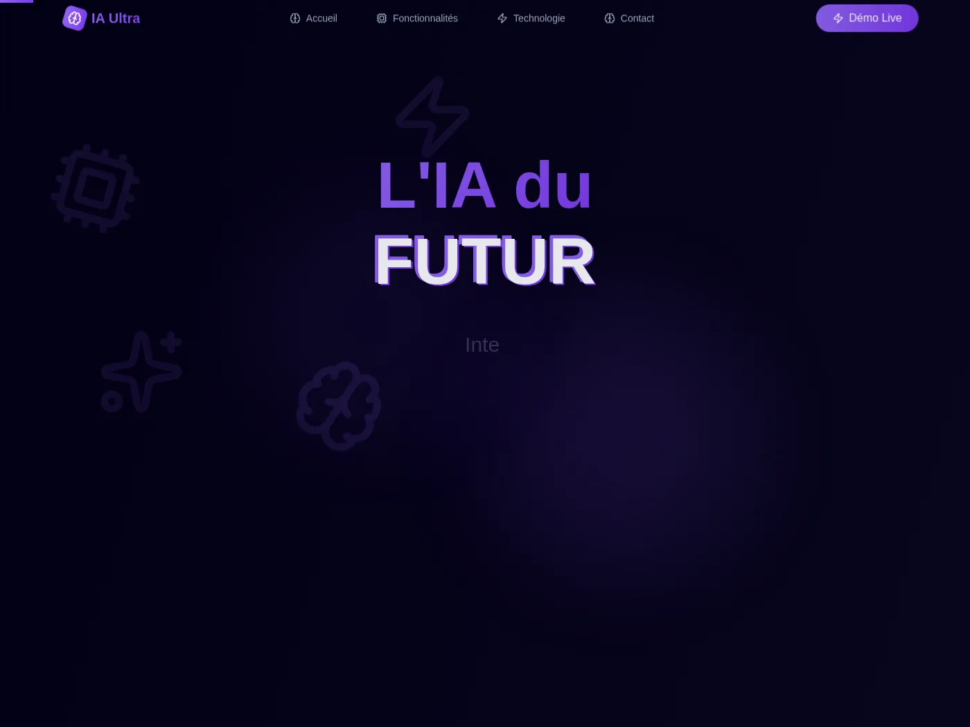 Site Web Ultra Moderne sur l'IA avec Animations Avancées
