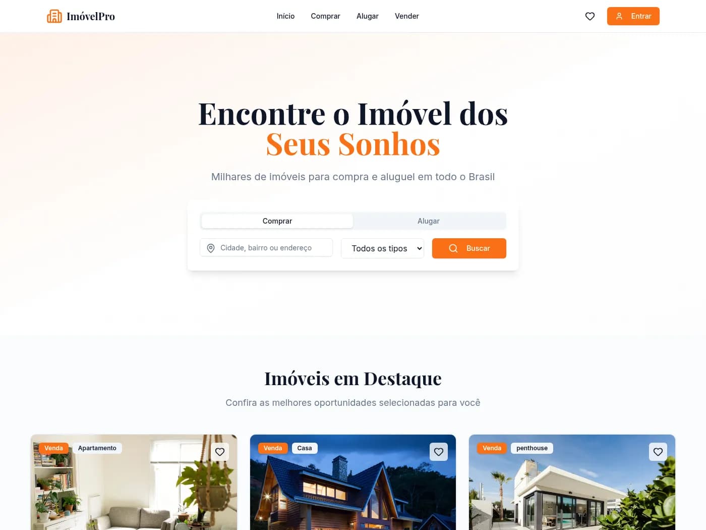 Site para Venda e Aluguel de Imóveis