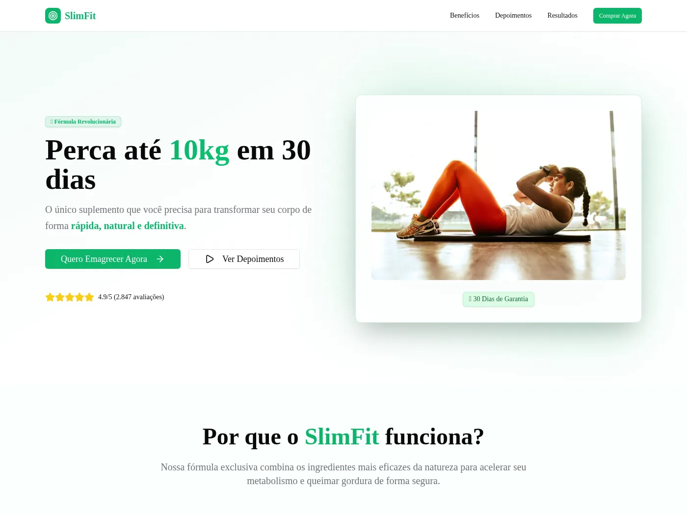 SlimFit – Site de Vendas para Emagrecimento Rápido e Saudável