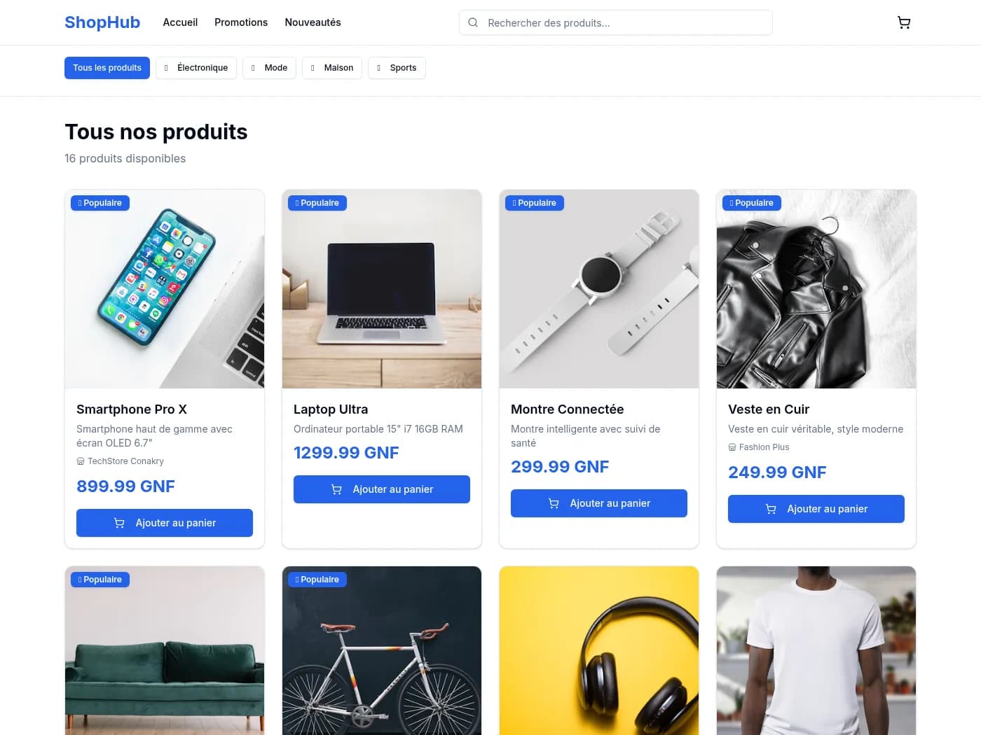Marketplace Multi-Catégories en Ligne