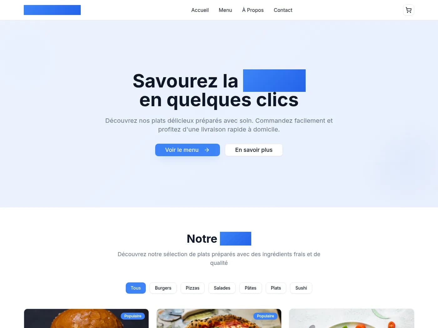 Site Web Moderne de Commande en Ligne