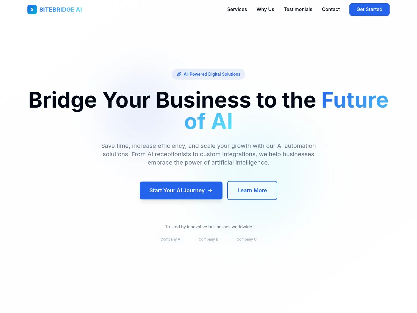 SITEBRIDGE AI - Modern Website for AI-Powered Digital Agency