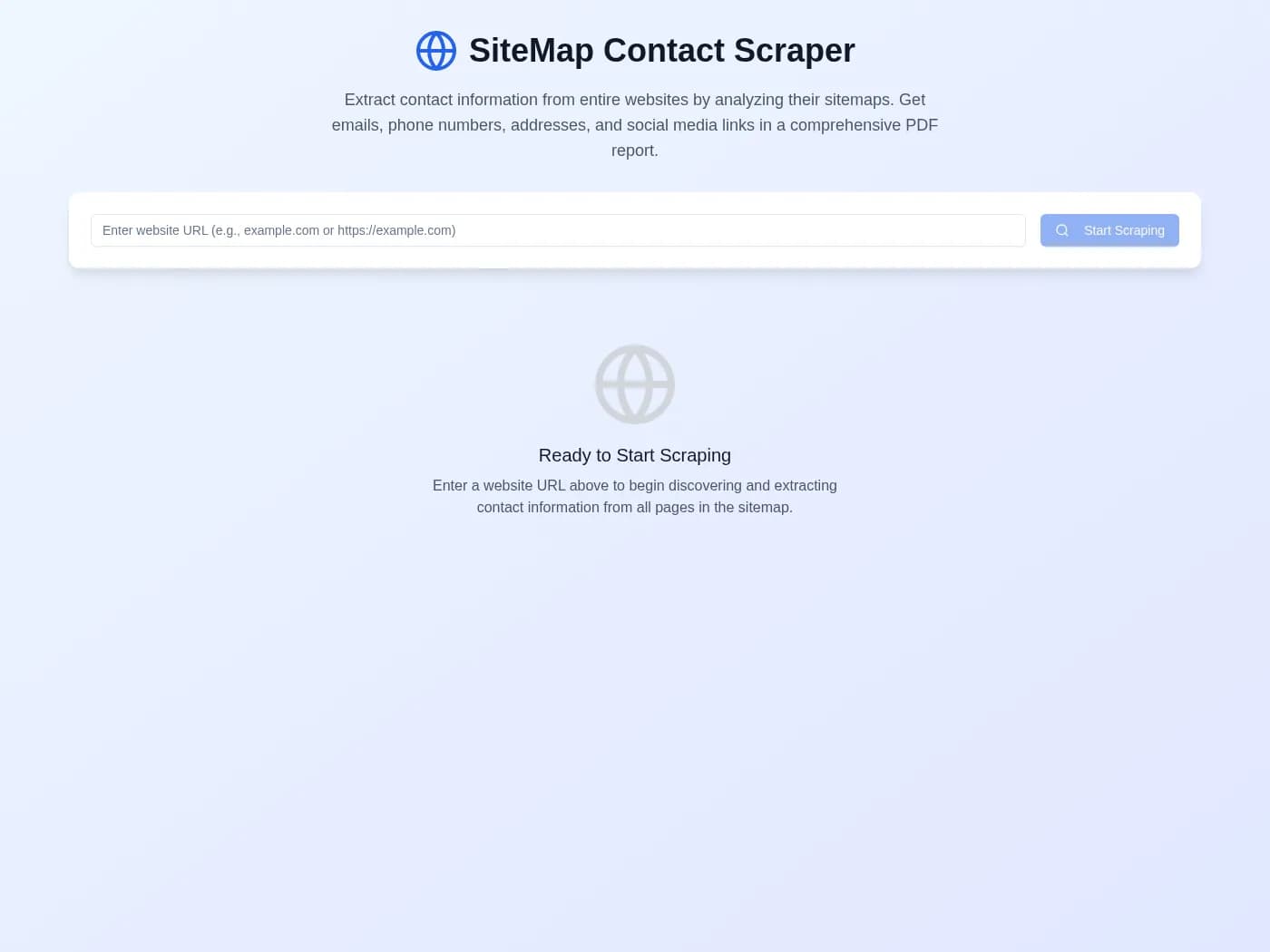 SiteMap Contact Scraper & PDF Exporter