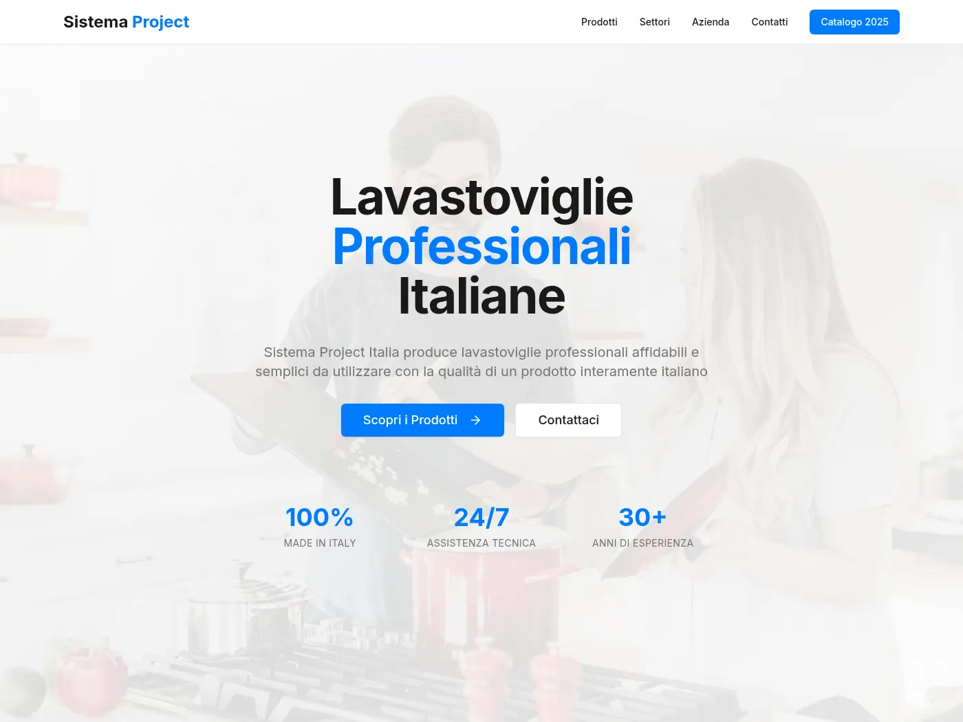 Sito Web Aziendale Ispirato a Unox per Project Systems