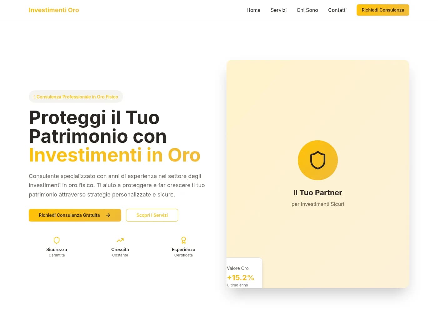 Sito Web Personale per Consulente d’Investimenti