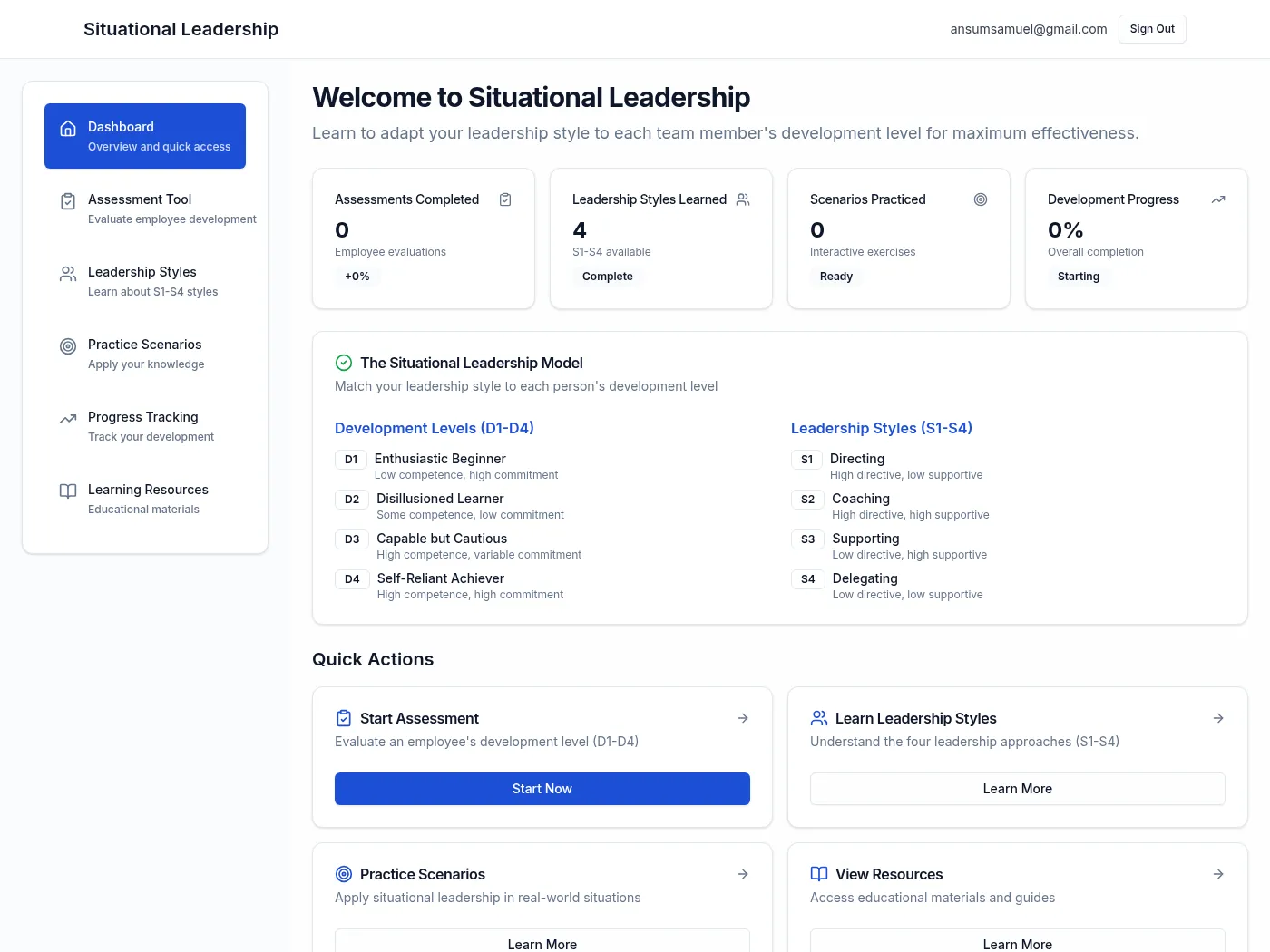 Situational Leadership Interactive Learning Tool
