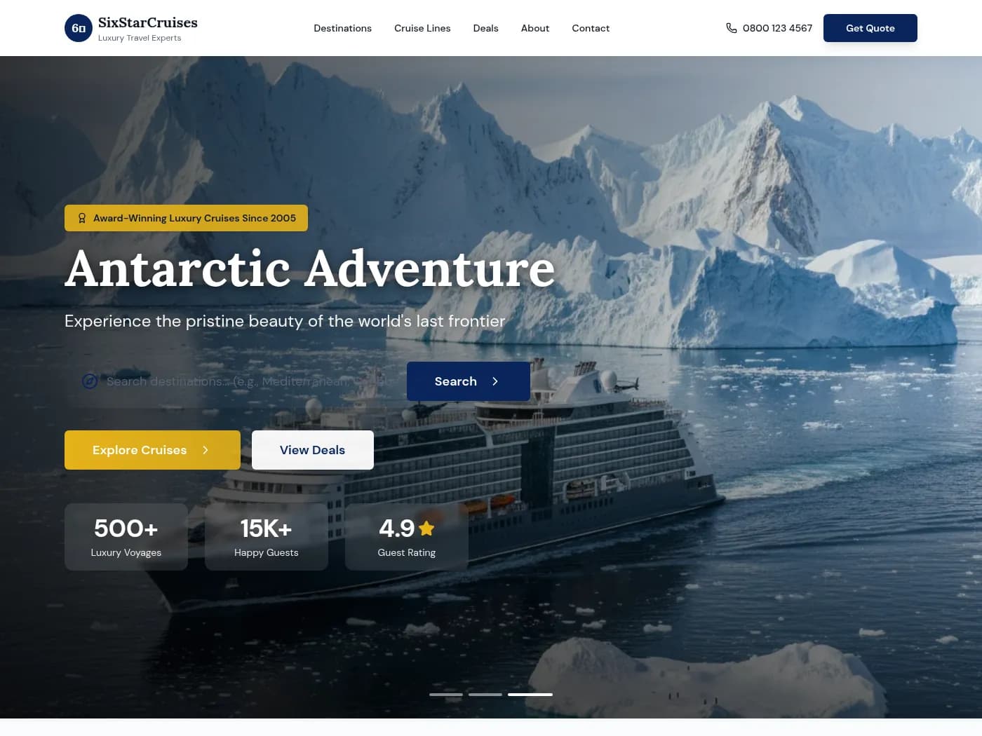 SixStarCruises Homepage Redesign for Luxury Conversion