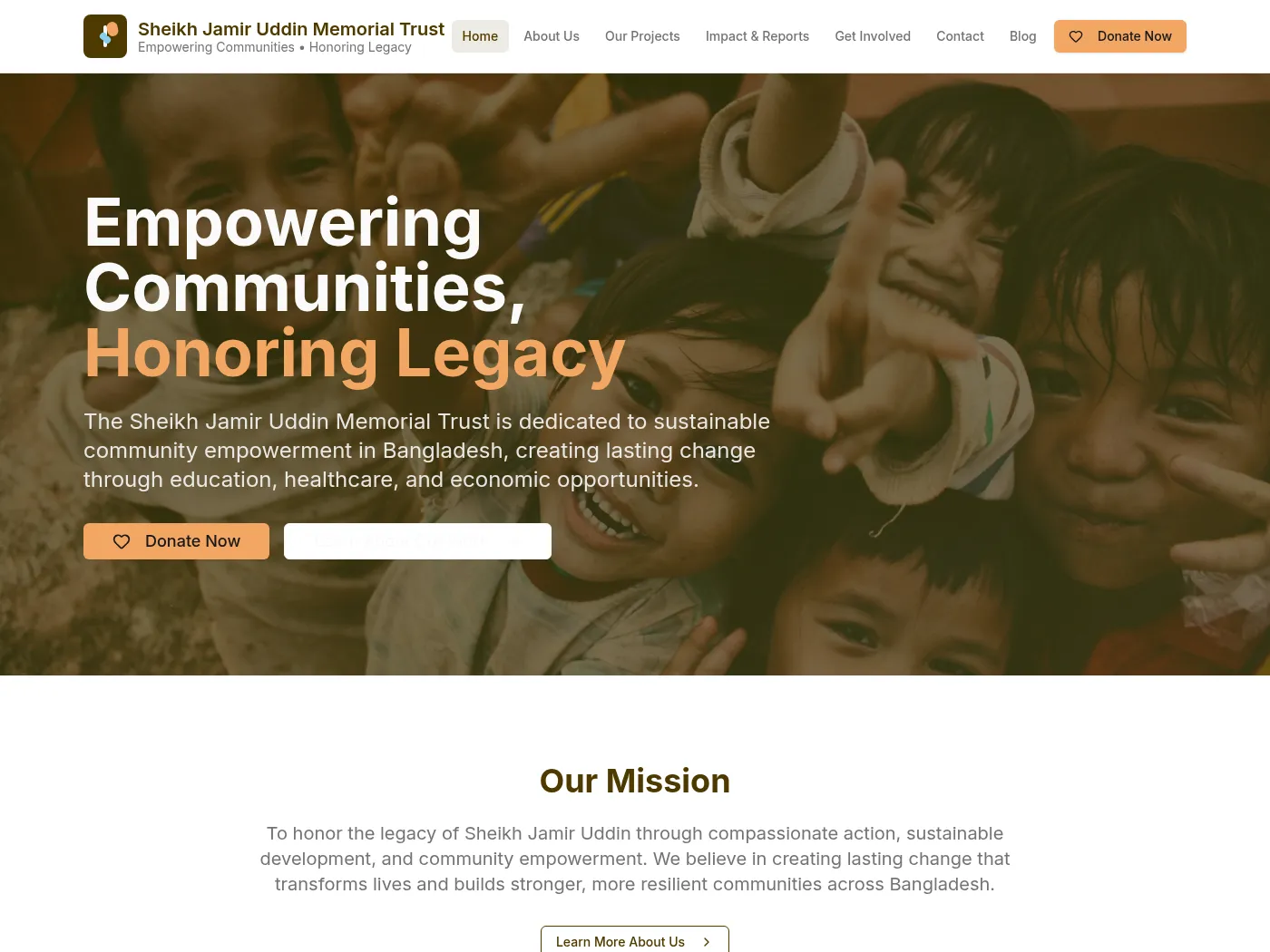 Sheikh Jamir Uddin Memorial Trust Website