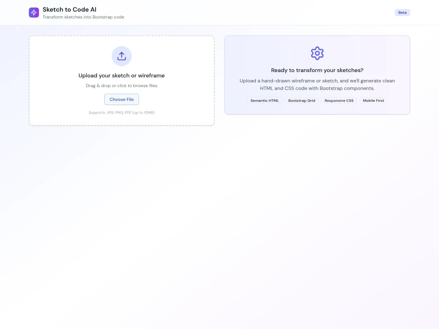 Sketch-to-Code AI: Instantly Transform Hand-Drawn Designs into Responsive Bootstrap Code