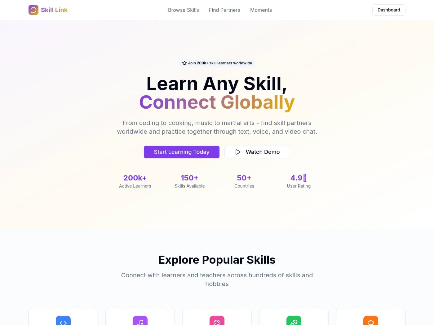Skill Link: Universal Skill Exchange Platform