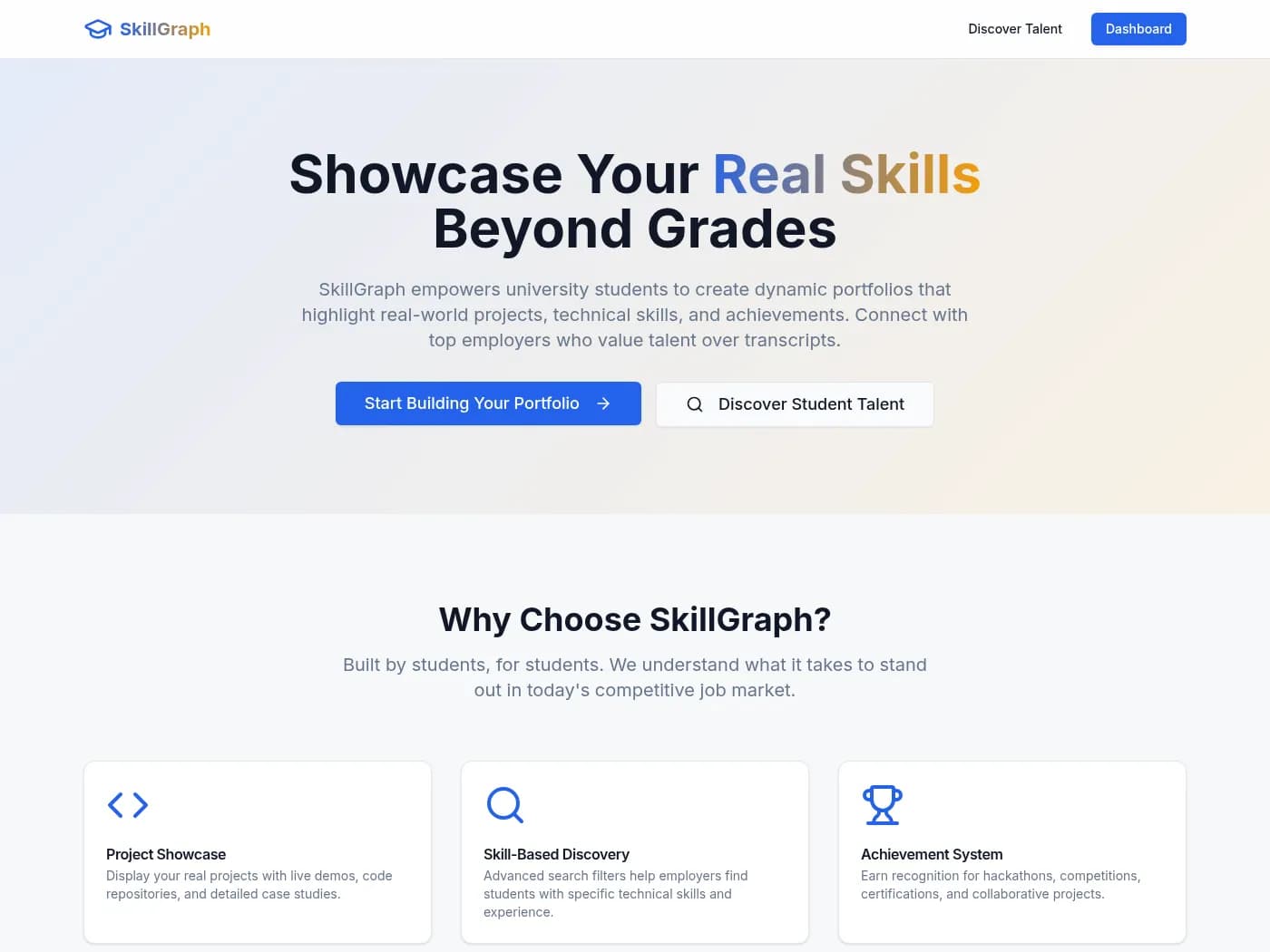 SkillGraph: University Talent & Skills Showcase Platform