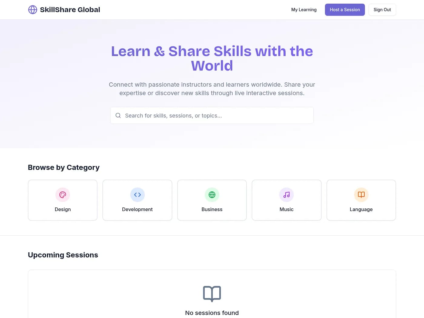 SkillShare Global: Collaborative Learning Platform