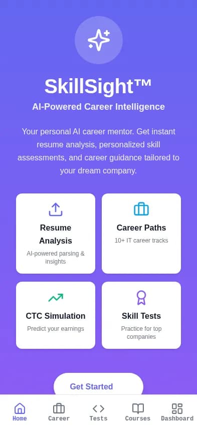 SkillSight™: AI-Powered Career Intelligence Mobile App