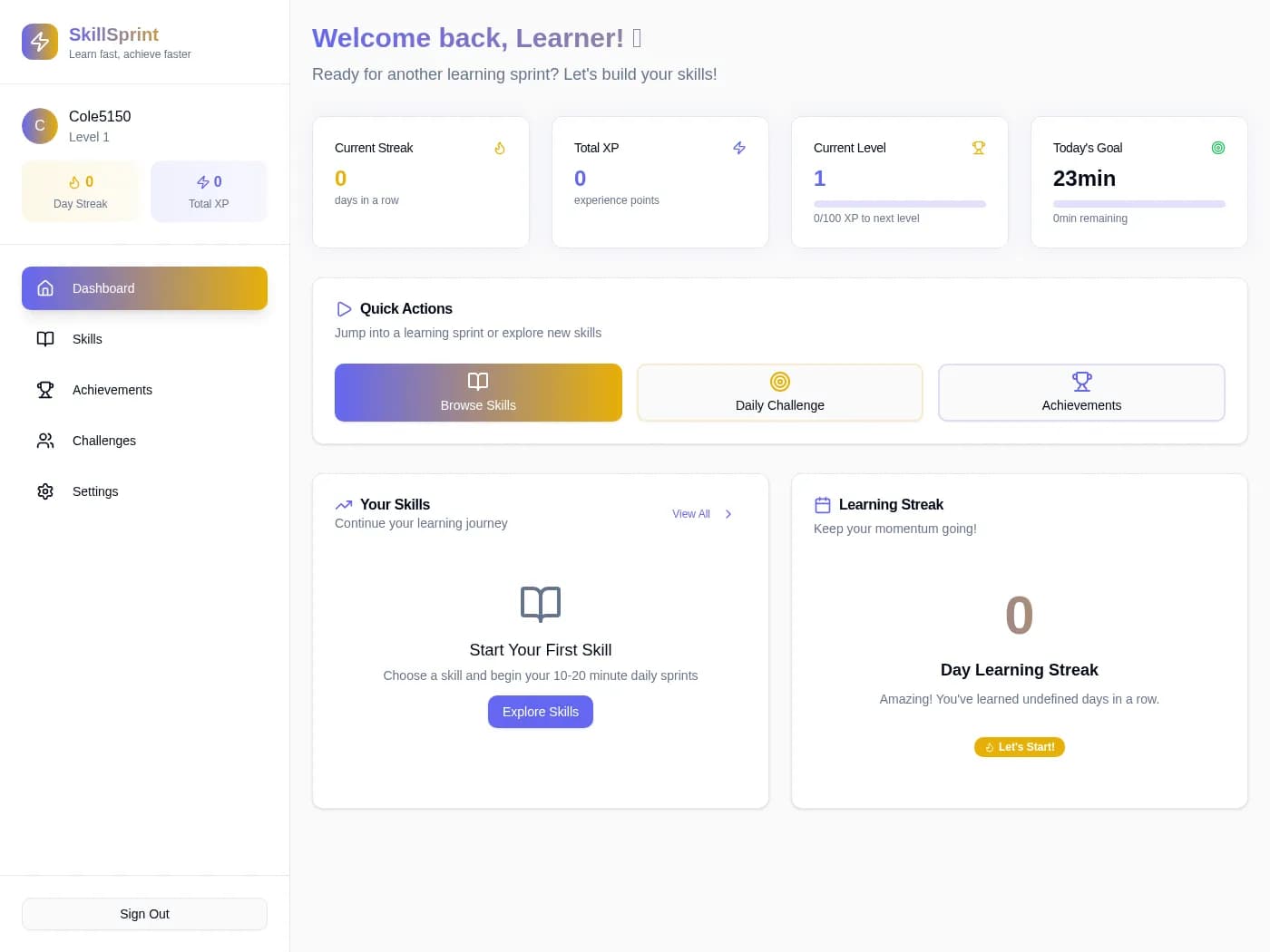 SkillSprint — AI-Guided Micro-Learning Platform for Gen Z