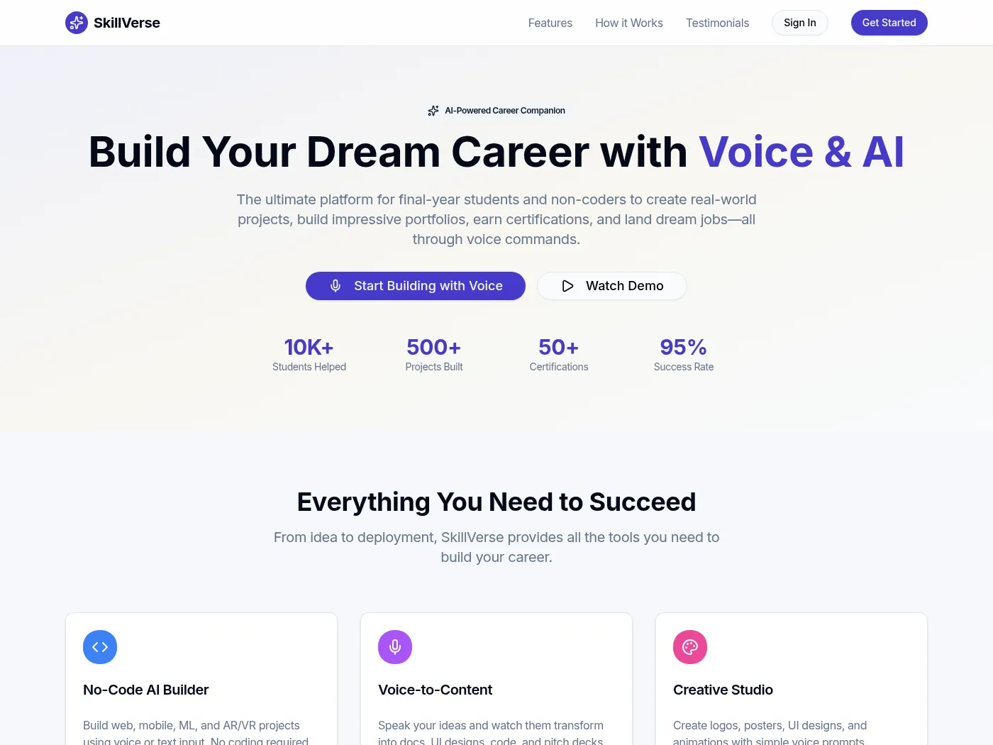 SkillVerse – AI-Powered Career Companion for Final-Year Students