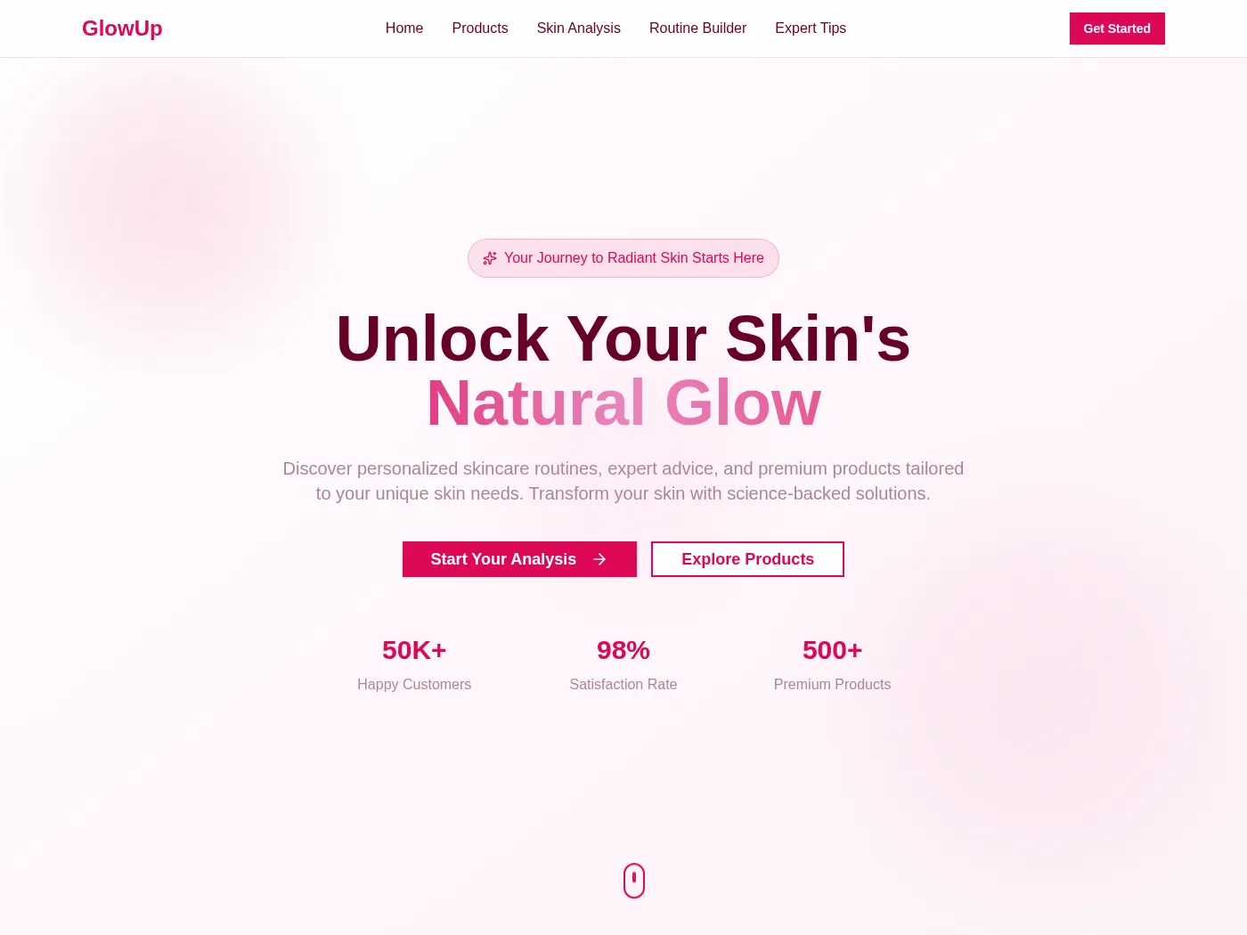 GlowUp: The Ultimate Skin Care Website
