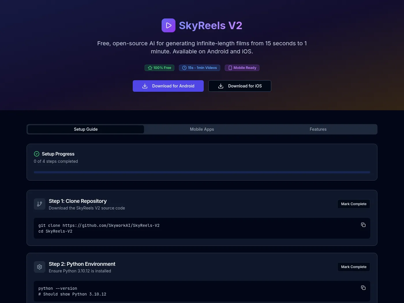 SkyReels V2 Repository Cloning and Setup Guide