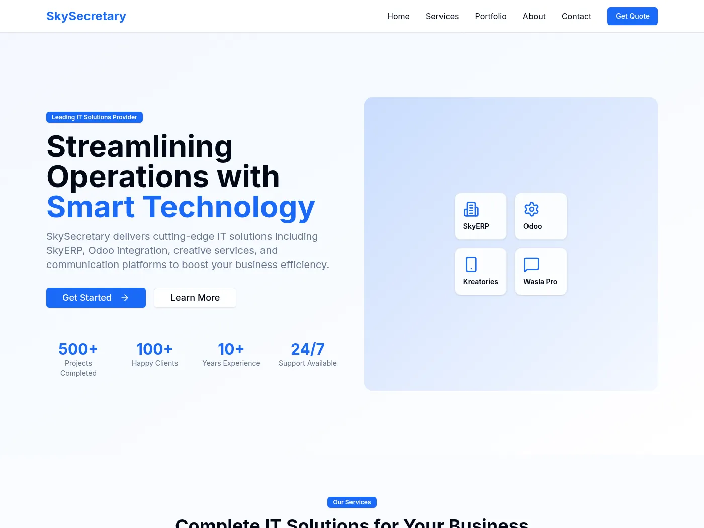 SkySecretary Website Redesign