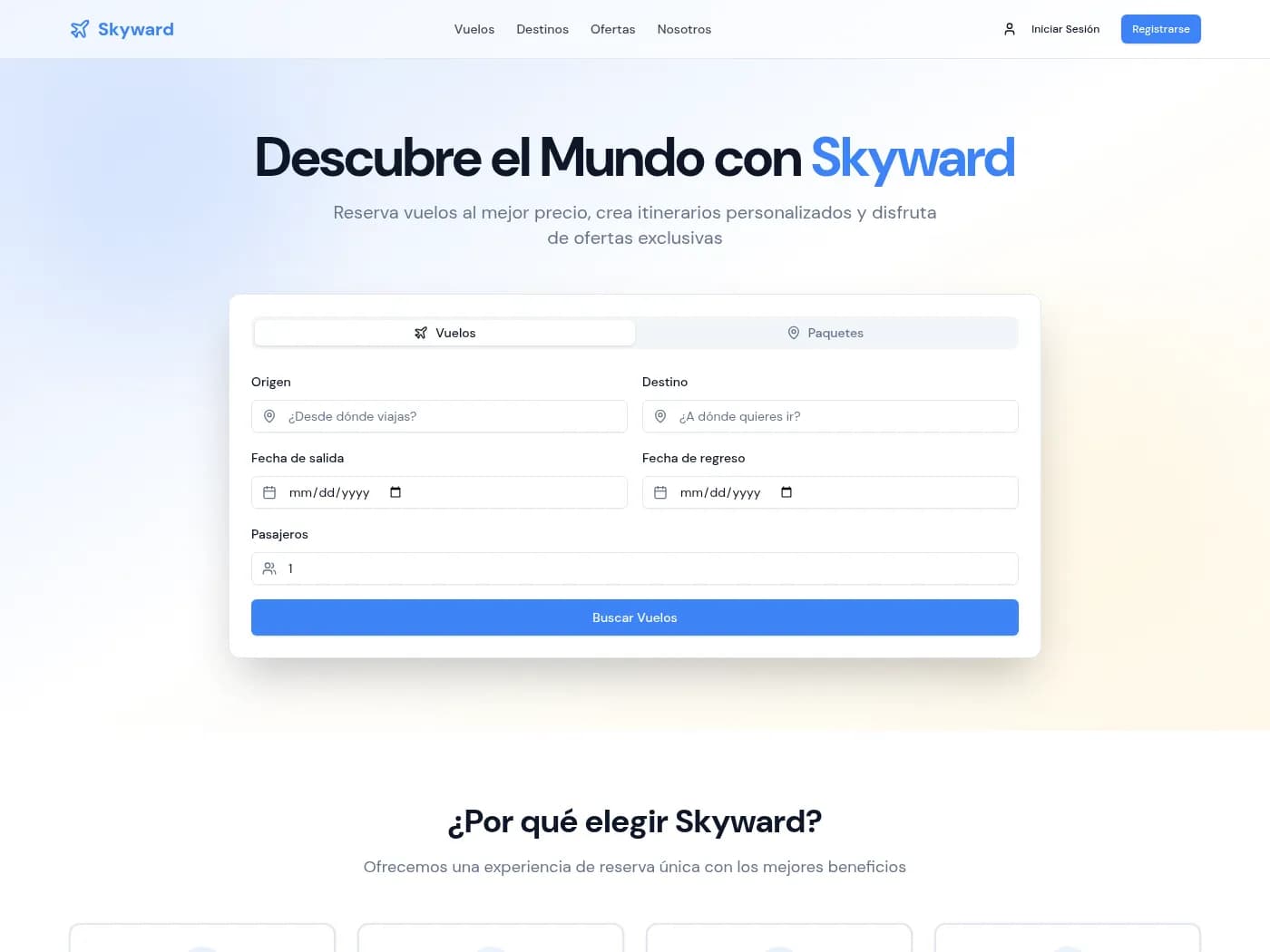 Skyward - Next-Gen Travel Booking Platform