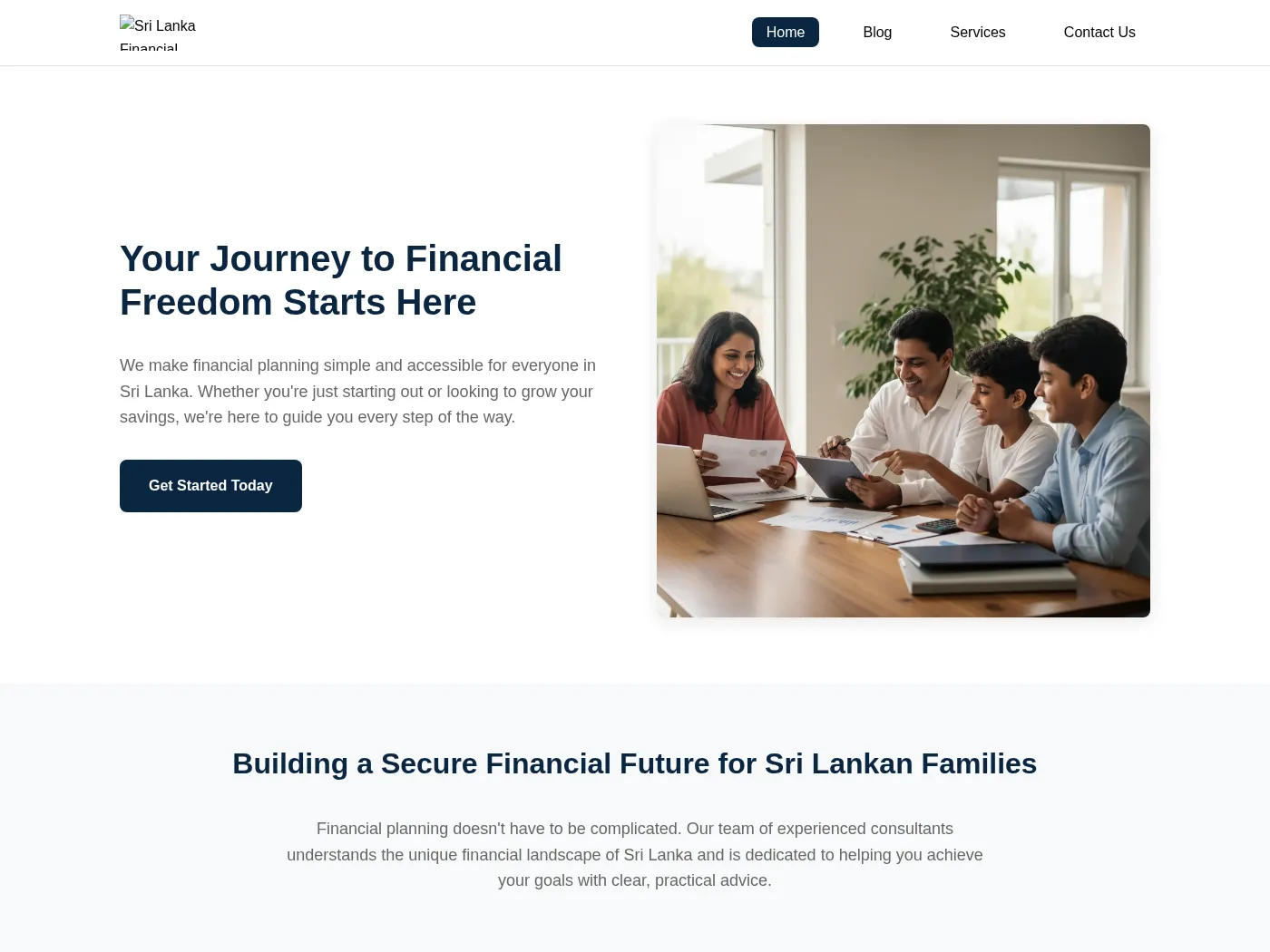 Beginner-Friendly Financial Consultation Website for Sri Lanka
